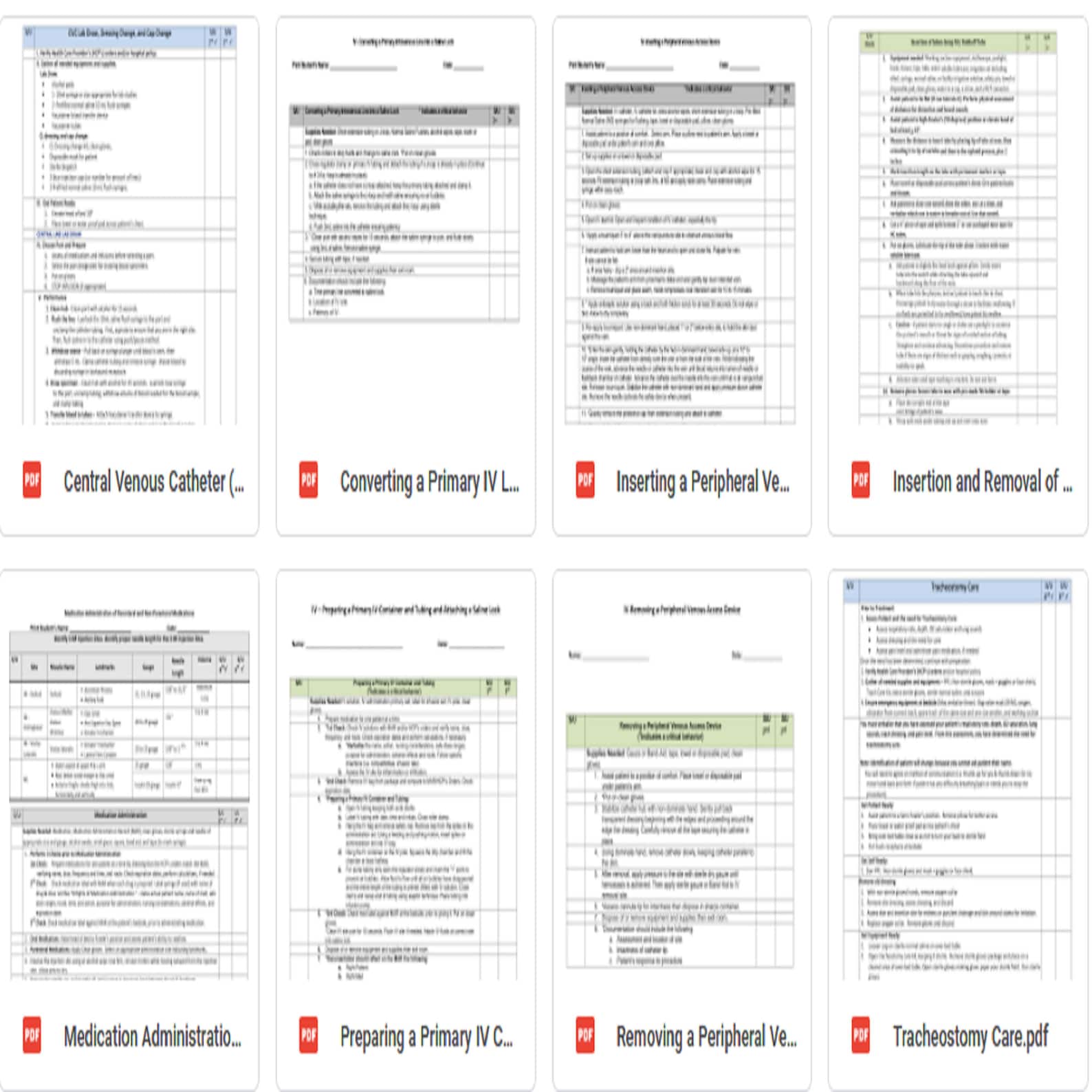 Nursing Skills Study Packet Skills Checklist Printable - Etsy