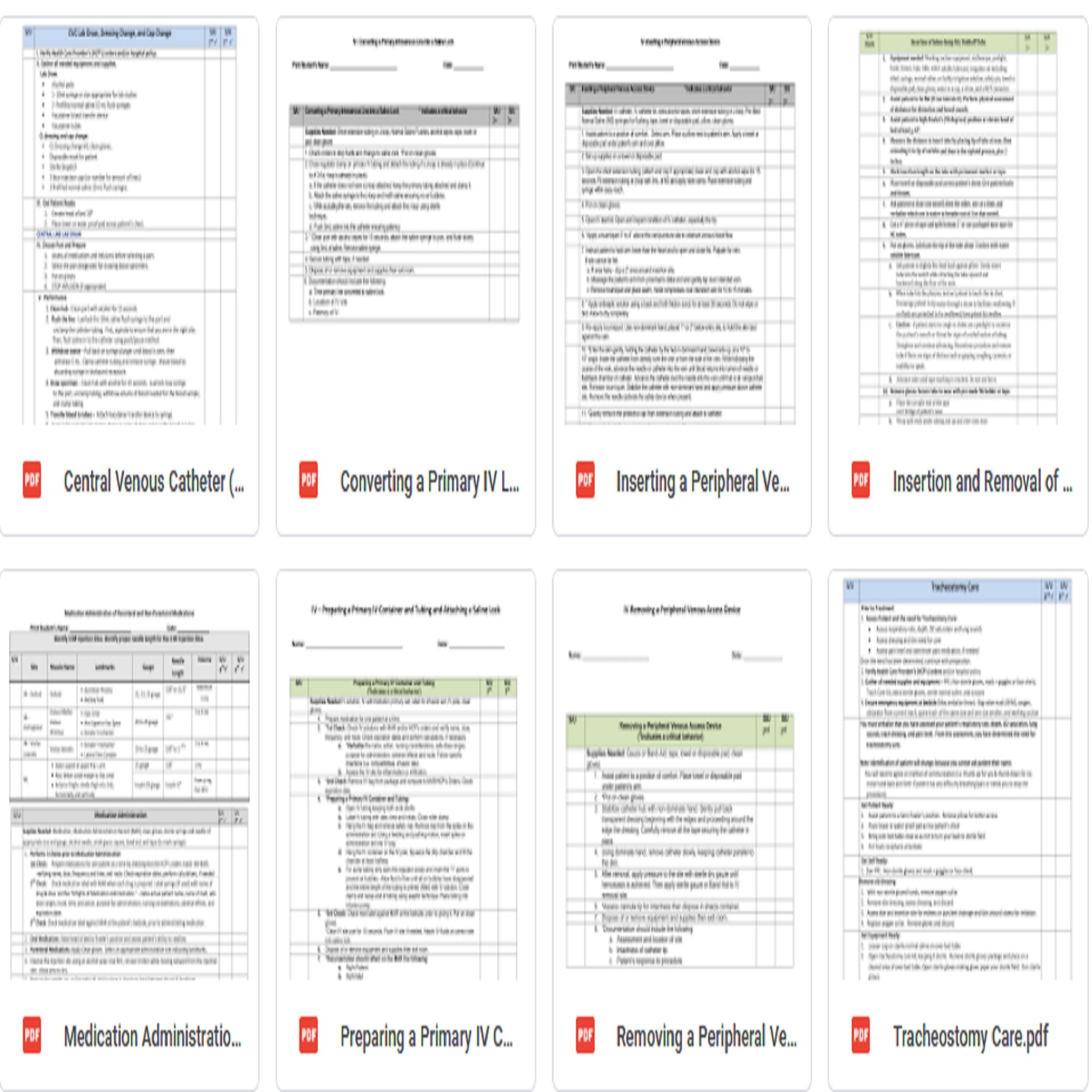 Nursing Skills Study Packet Skills Checklist Printable - Etsy