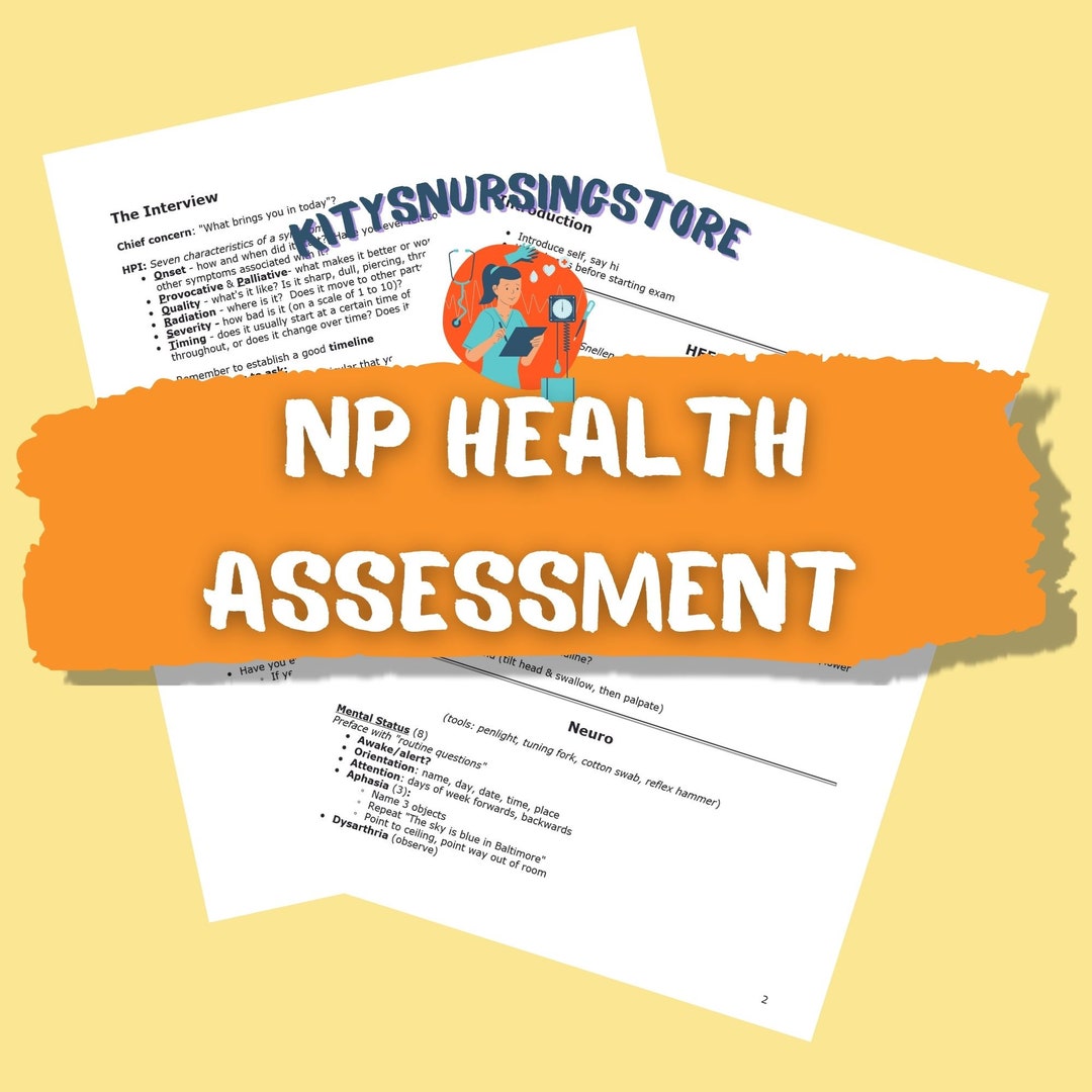 NP Health Assessment Interview Cheat Sheet to Physical Examination and ...