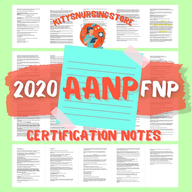 2020 FNP State Board Exam 15 Pages of Notes AANP - Etsy