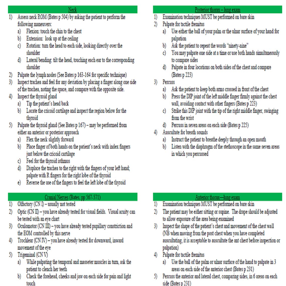 ADV. Physical Assessment Checklist Study Notes 4 Pages PDF Printable ...