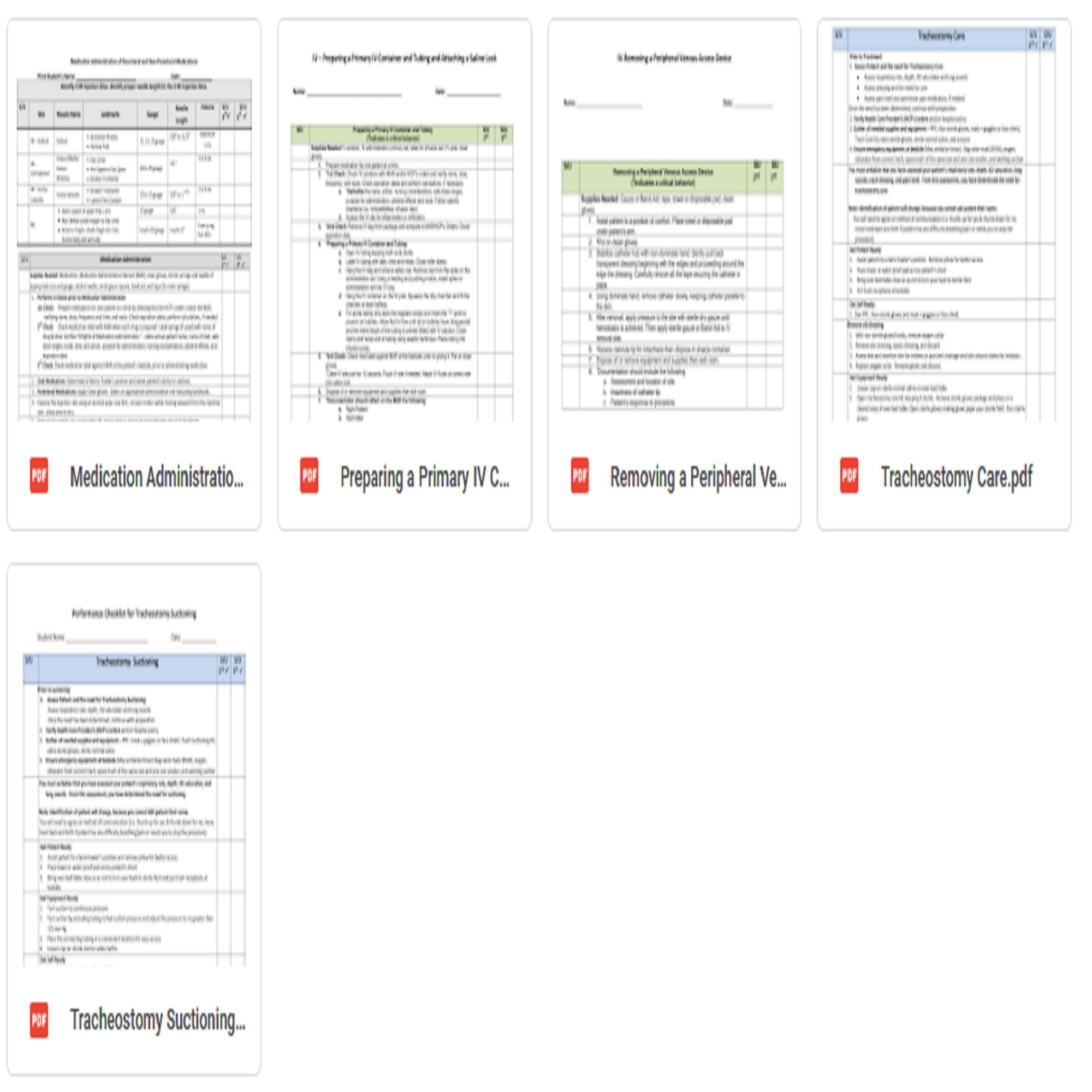 Nursing Skills Study Packet Skills Checklist Printable - Etsy
