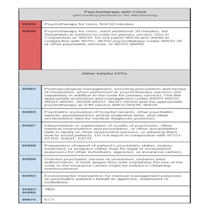 CPT Codes Billing Outpatient Psychiatry Diagnostic 2 Pages - Etsy