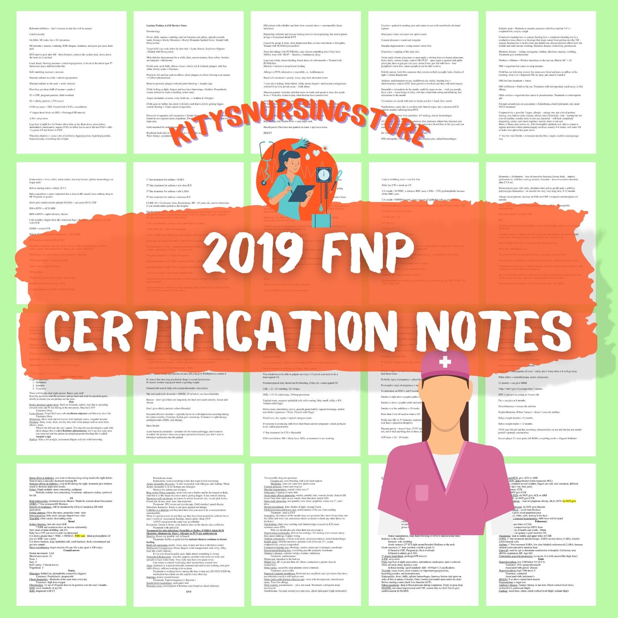 2019 FNP Certification Notes 20 Pages Aanp State Board Exam - Etsy