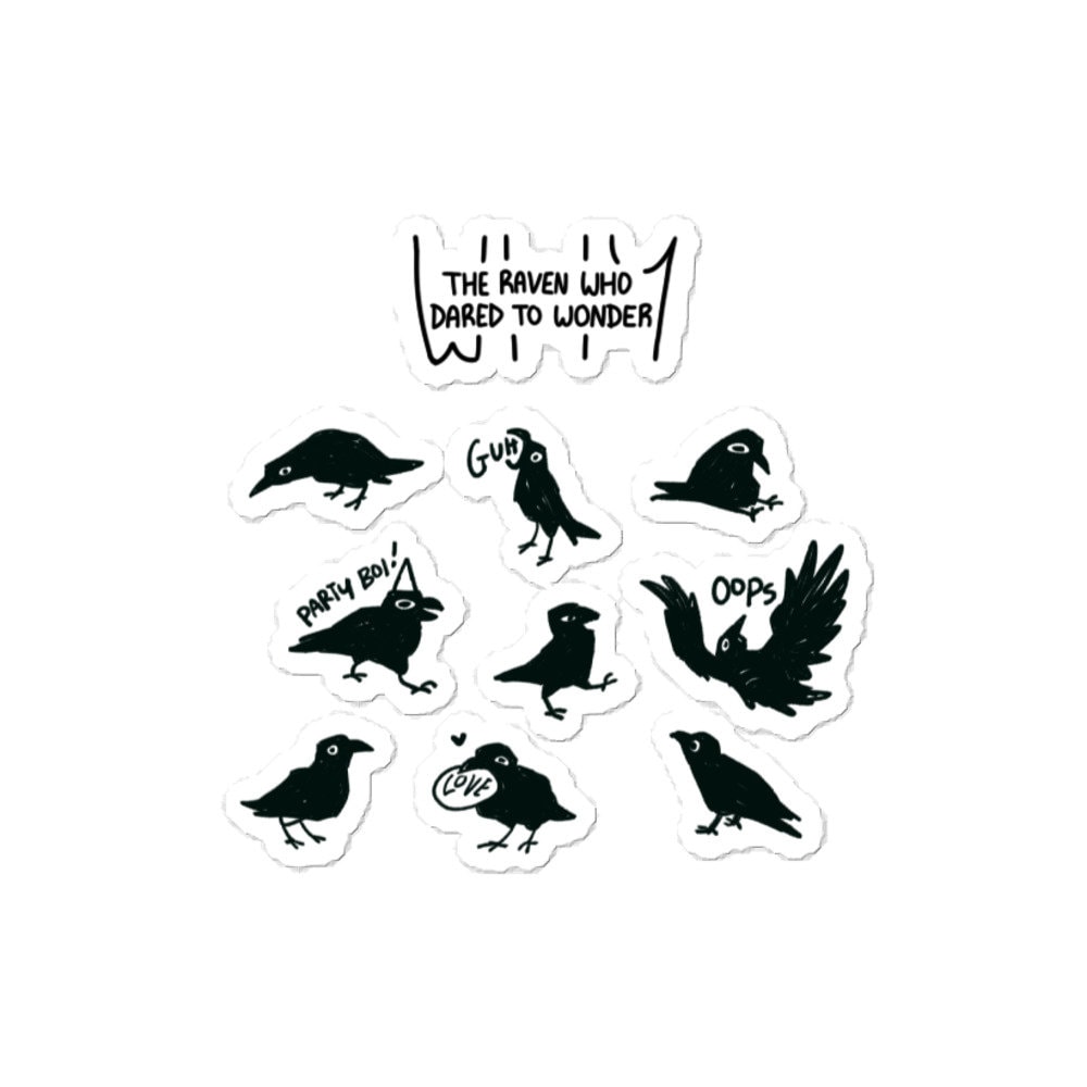 Silly Crow Stickers // the Raven Who Dared to Wonder - Etsy
