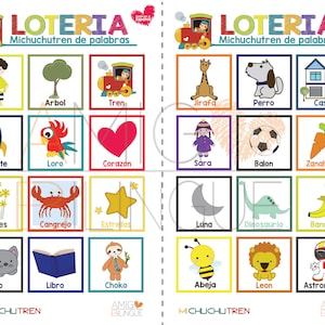 Loteria - Vocabulario (vocabulary) and Matching Game. Instant Download ...