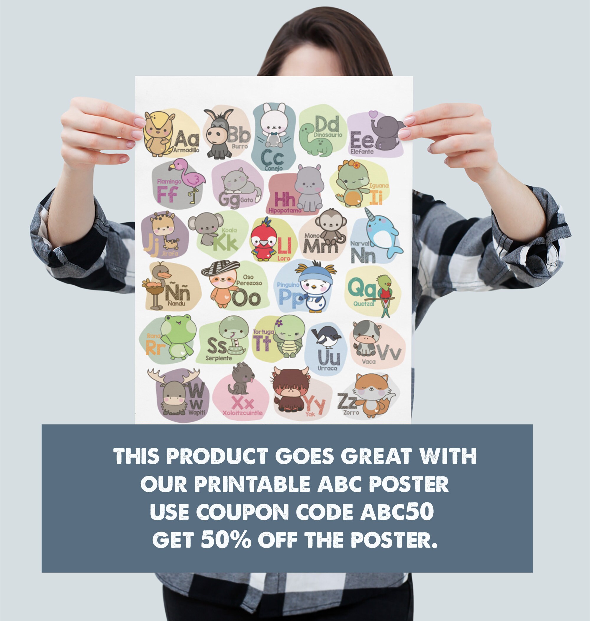 Alphabet Spanish Animals Cards Instant Download, Flash Cards ...