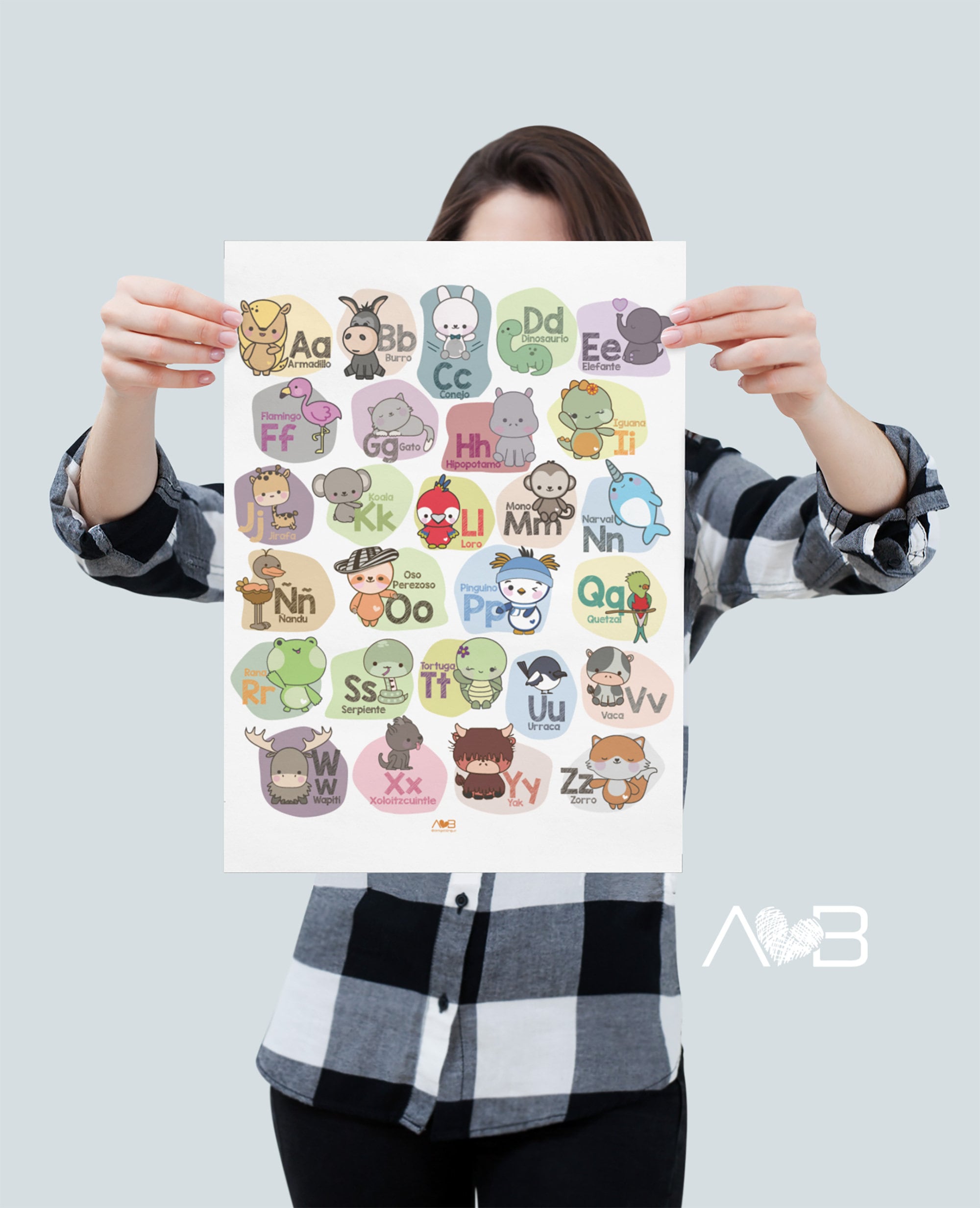 ABC Animals Spanish Alphabet Poster, Instant Download, Printable. Wall ...