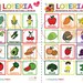 Loteria Frutas Y Verduras fruits and Vegetables and Matching Game ...