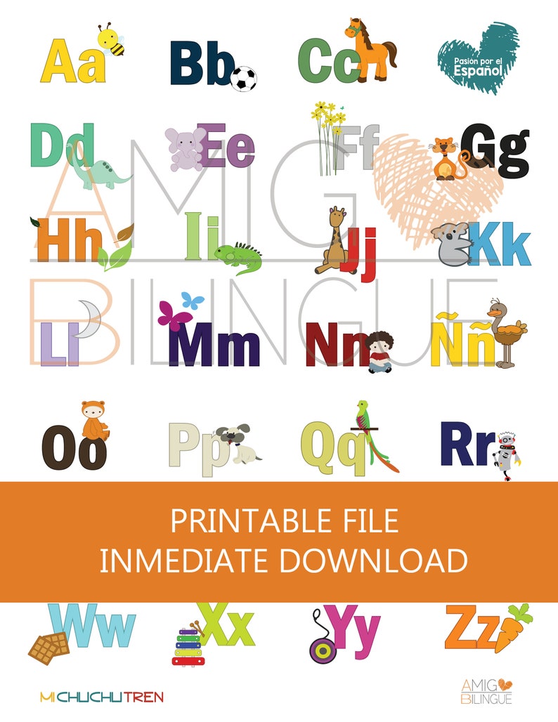 ABC POSTER Spanish Letters- Abecedario En Español - Educational ...