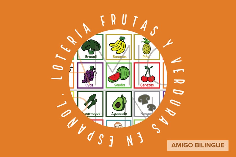 Loteria - Frutas Y Verduras (fruits and Vegetables) and Matching Game ...