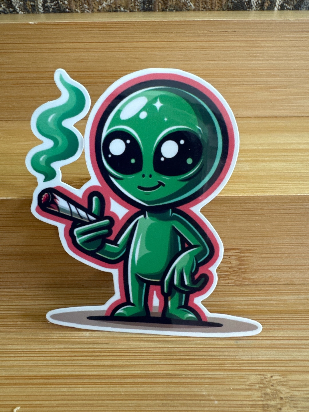 Green Alien Smoking a Joint - Etsy