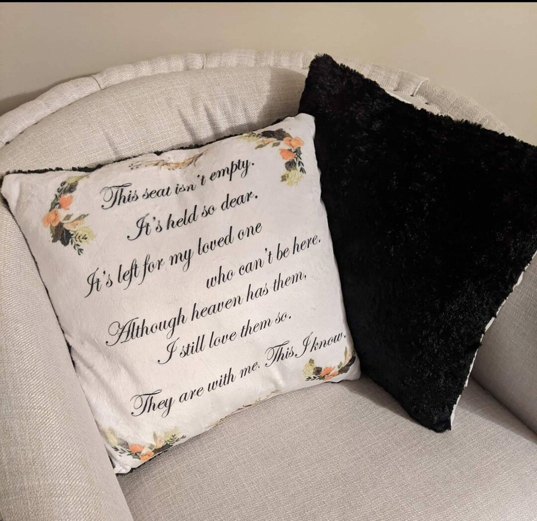 Handmade Minky Grieving Poem Empty Chair Pillow - Etsy