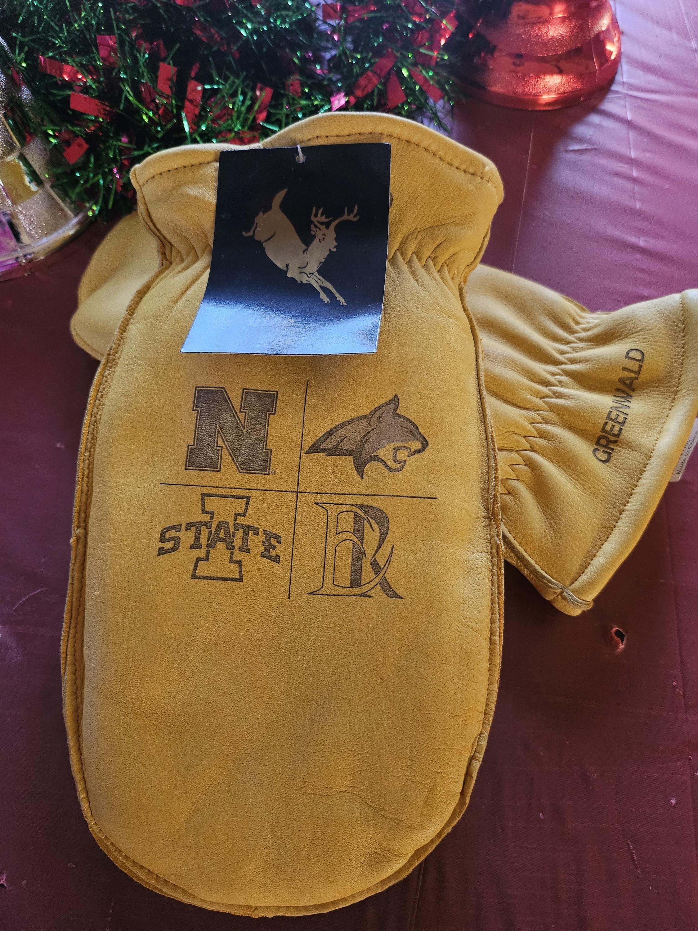 Fully Lined Deerskin Personalized Chopper Mittens With Fingered Glove ...
