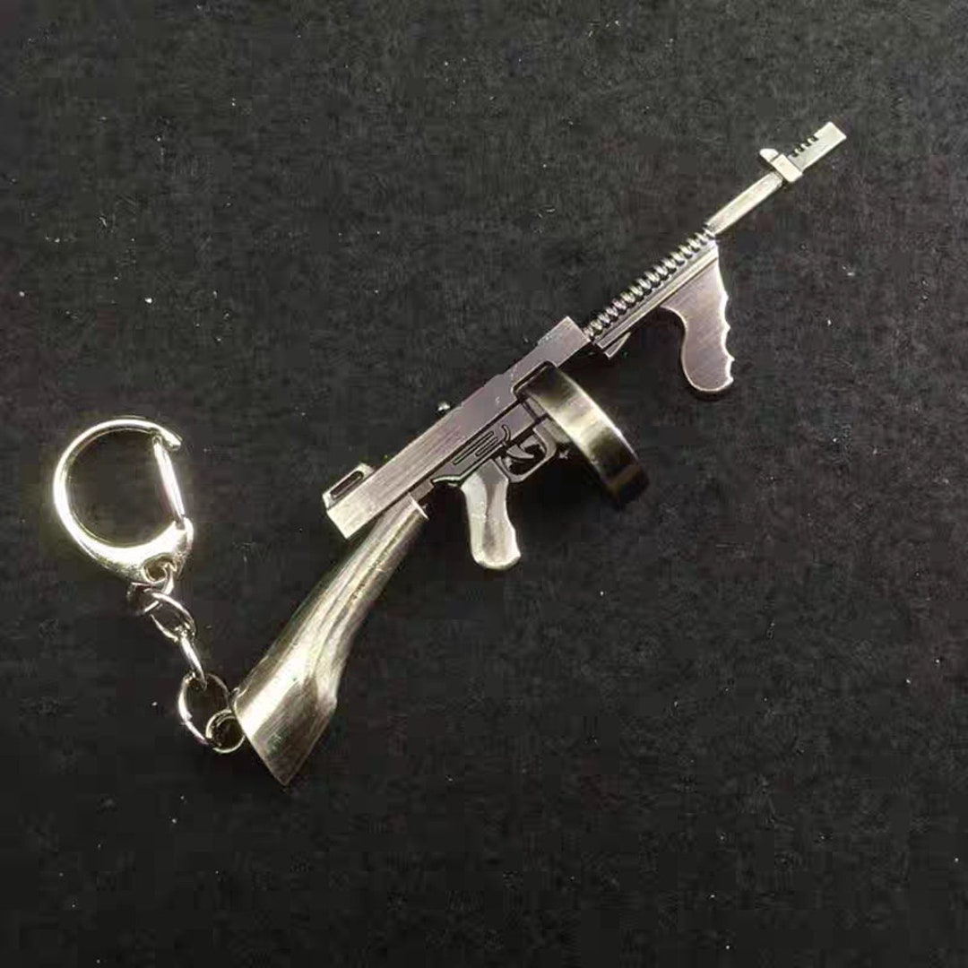 3D Toy Thompson Tommy Submachine Miniature Toy Gun Model Key Ring Key ...