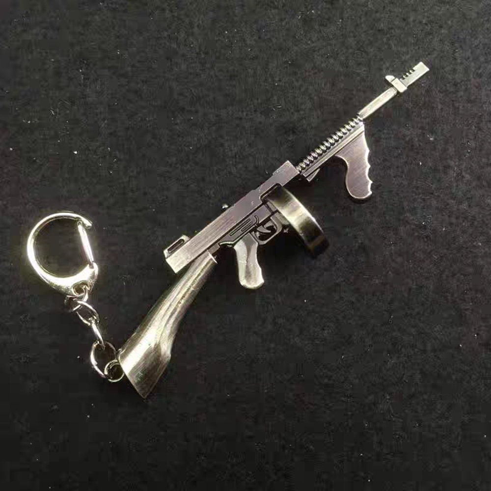 3D Toy Thompson Tommy Submachine Miniature Toy Gun Model Key Ring Key ...