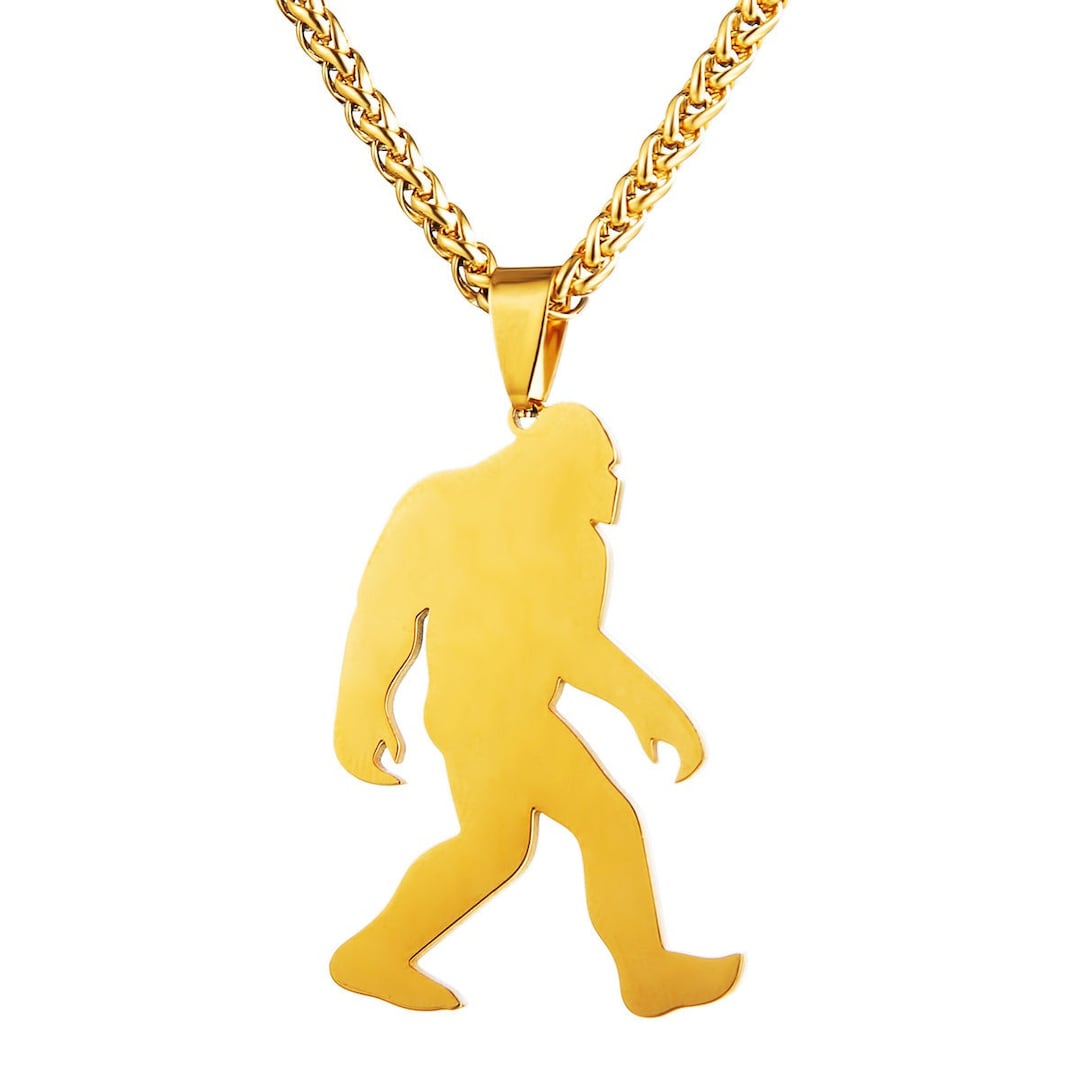 Bigfoot Yeti Sasquatch Big Foot Monster Ape Pendant Necklace, Stainless ...