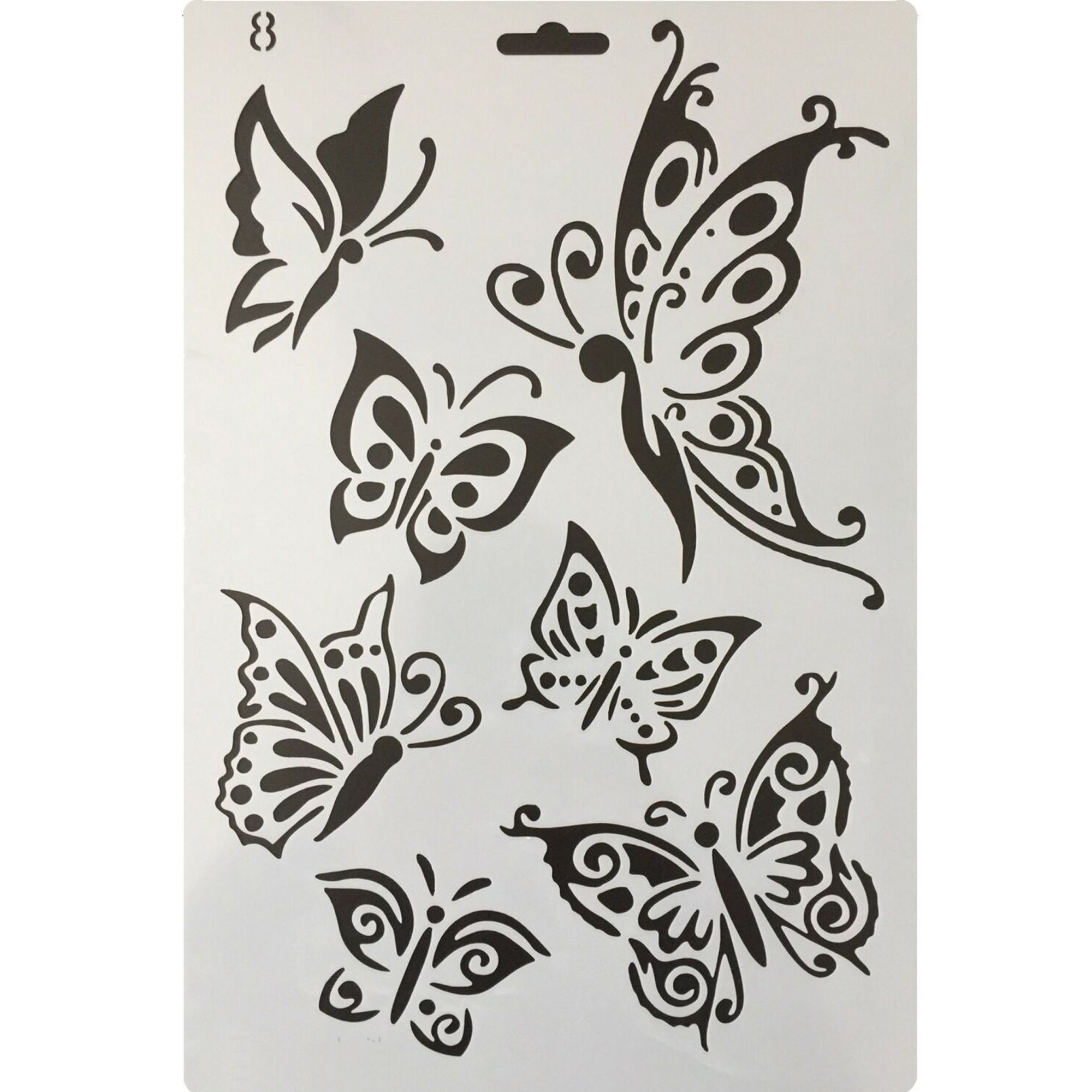 2x Reusable BUTTERFLY Prints Die Cut Stencil Sheets Templates DIY ...