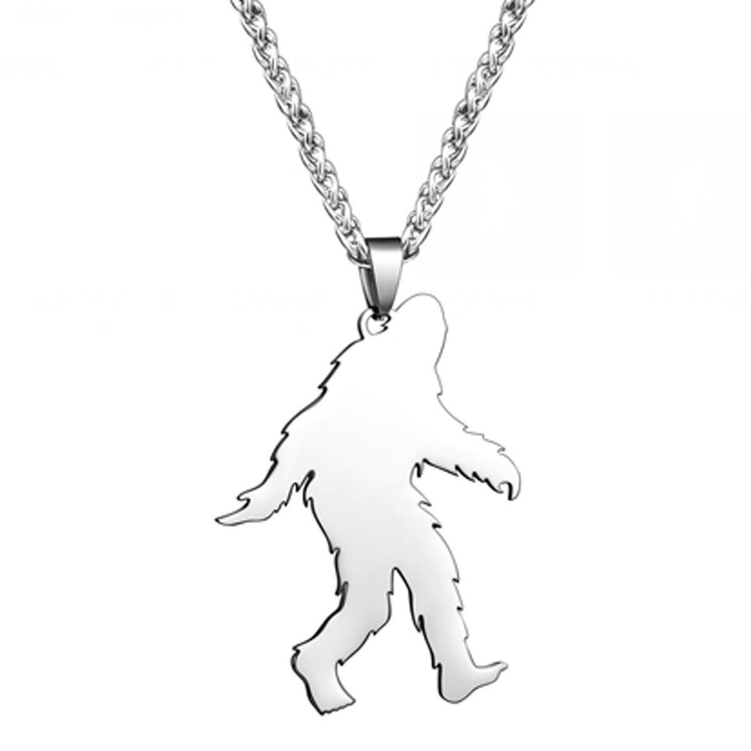 Bigfoot Pendant Necklace: Stainless Steel Yeti Sasquatch Design - Etsy