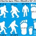 Bigfoot Yeti Sasquatch Big Foot Monster Ape Foot Paw Prints Stencil ...