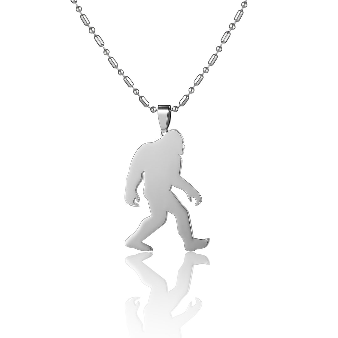 Bigfoot Pendant Necklace: Stainless Steel Yeti Sasquatch Charm - Etsy