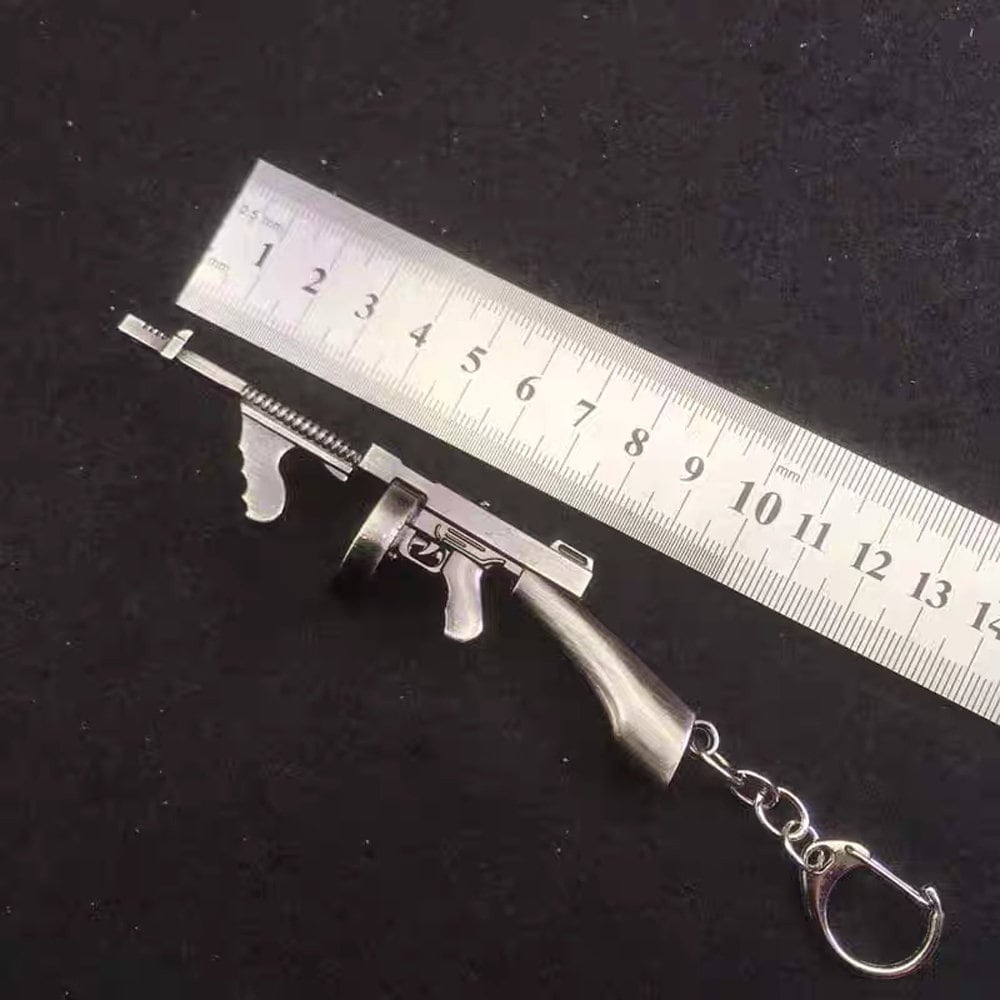 3D Toy Thompson Tommy Submachine Miniature Toy Gun Model Key Ring Key ...