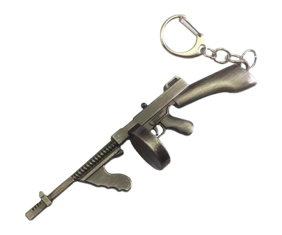 Big Size Thompson Tommy Submachine Miniature Toy Gun Model Key Ring ...