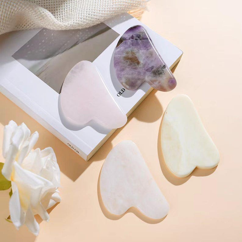 Facial Gua Sha Tool - Natural Crystal Massager for Skin Rejuvenation ...