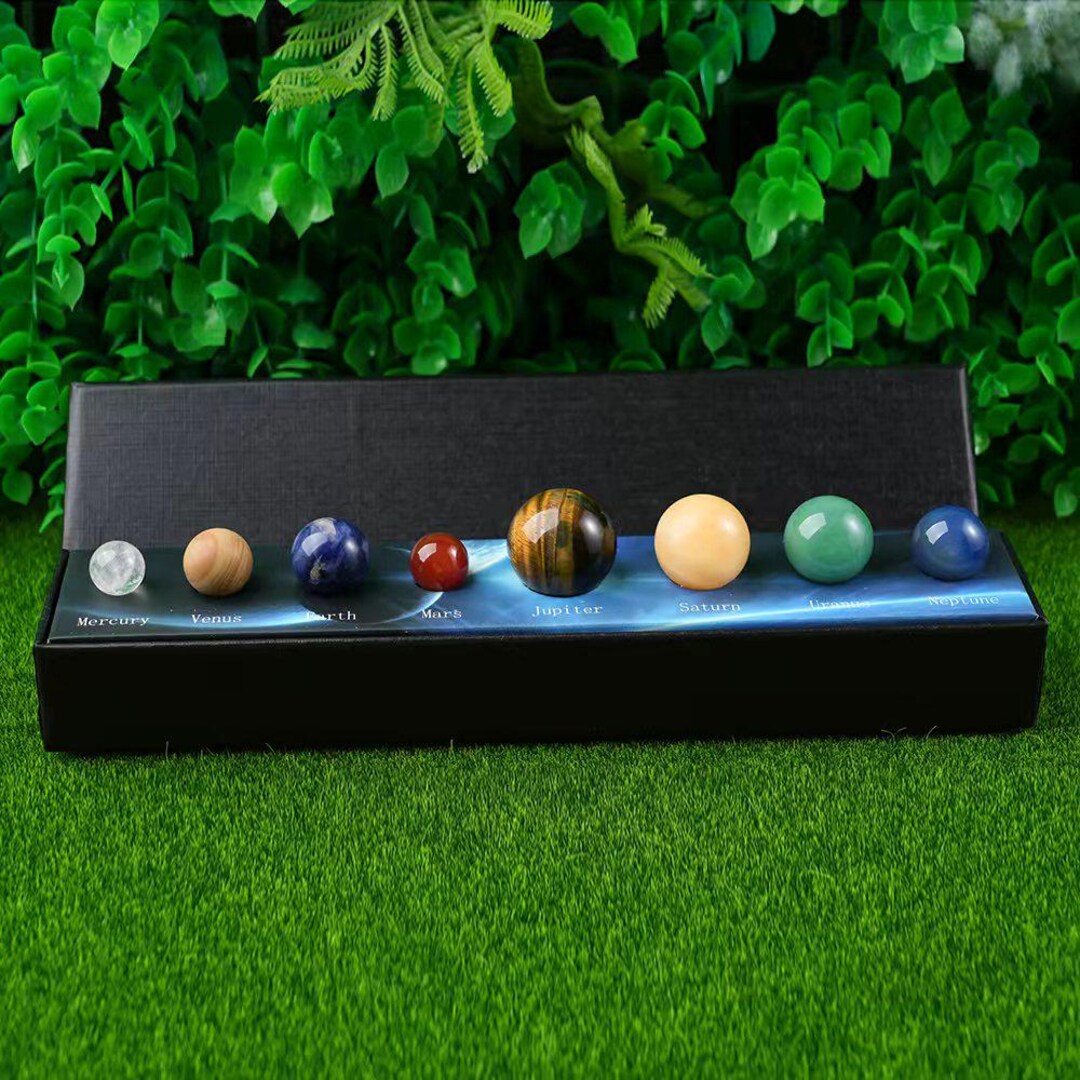 Solar System Crystal Spheres - Set of 8 Planetary Stones for Energy ...
