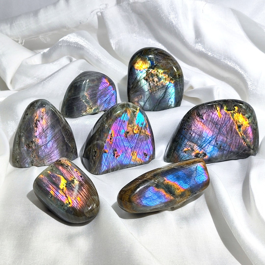 Flash Dreamy Blue Pink Purple Orange Sunset Labradorite Standing ...