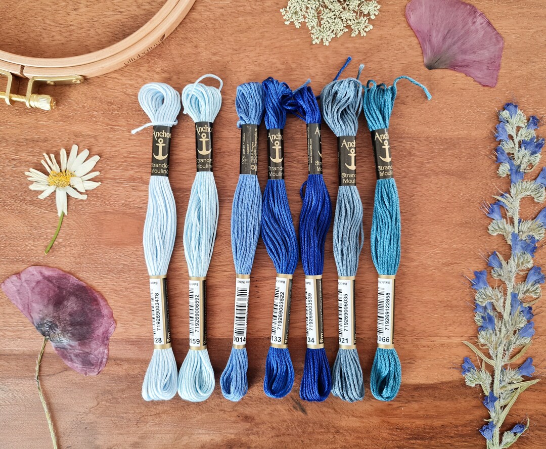 Anchor Embroidery Thread Color Palette Green Blue Yellow Purple - Etsy