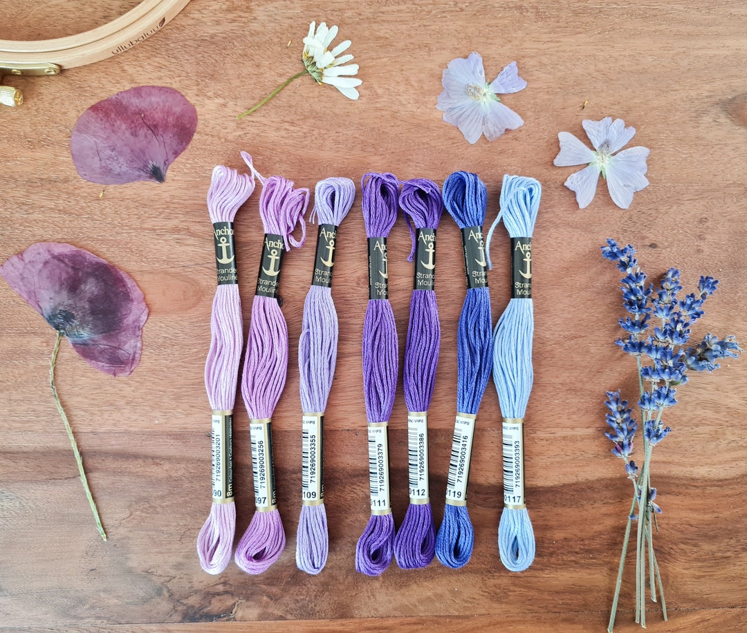 Anchor Embroidery Thread Color Palette Green Blue Yellow Purple - Etsy