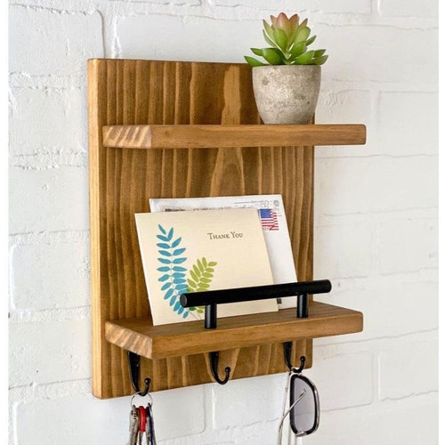 Entryway Wall Organizer Mask Sunglasses Hook Rack Wood - Etsy