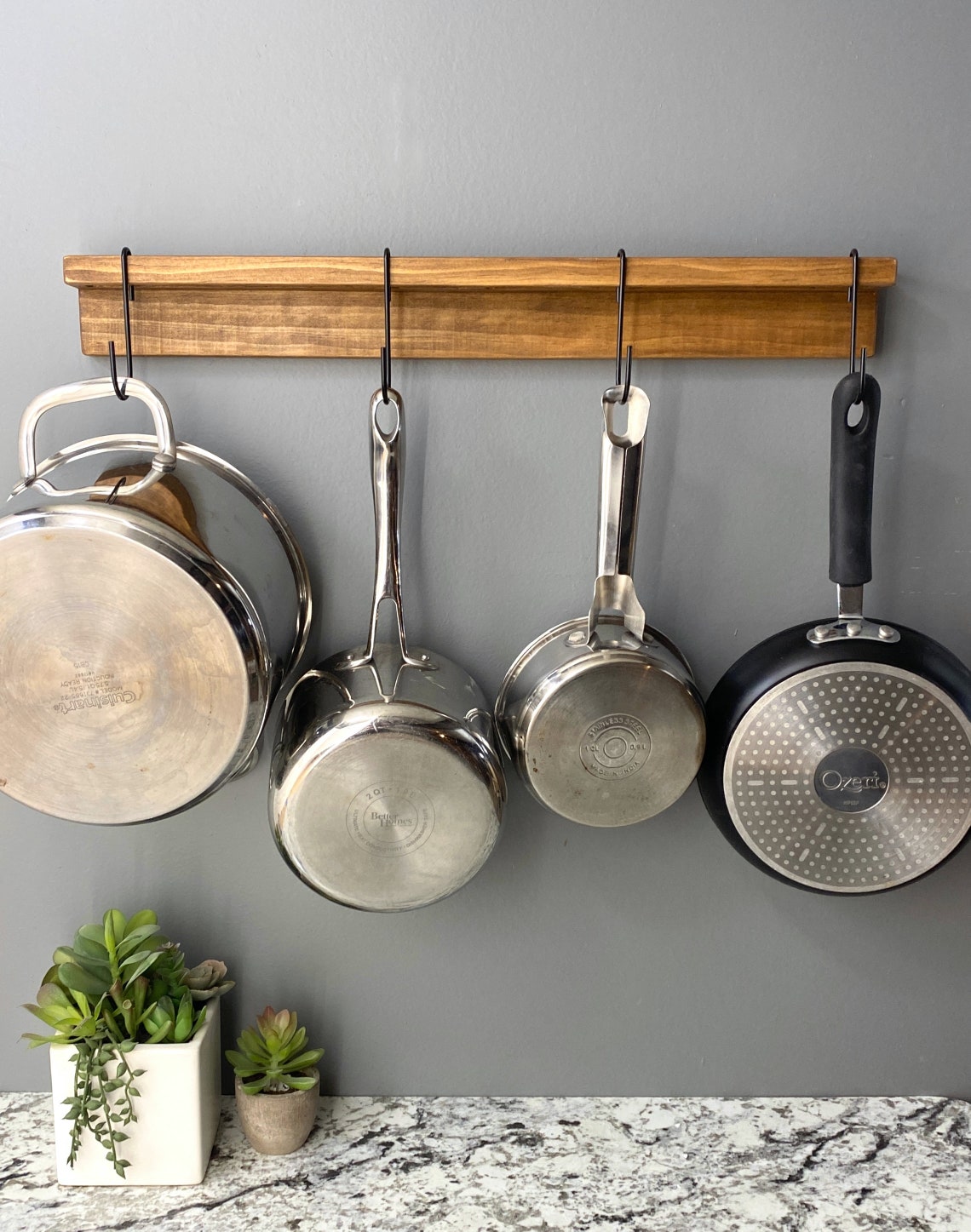 Pots and Pans Wall Hanger Wooden Kitchen Organizer Kitchen - Etsy