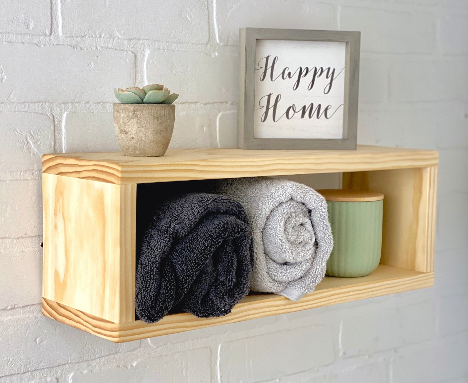 Deep Floating Wood Box Shelf, Coffee Shelf, Bathroom Shelf, Wall Decor ...