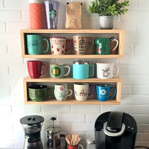 Floating Wood Box Shelf | Bathroom Shelf Organizer | Wall Decor Storage ...