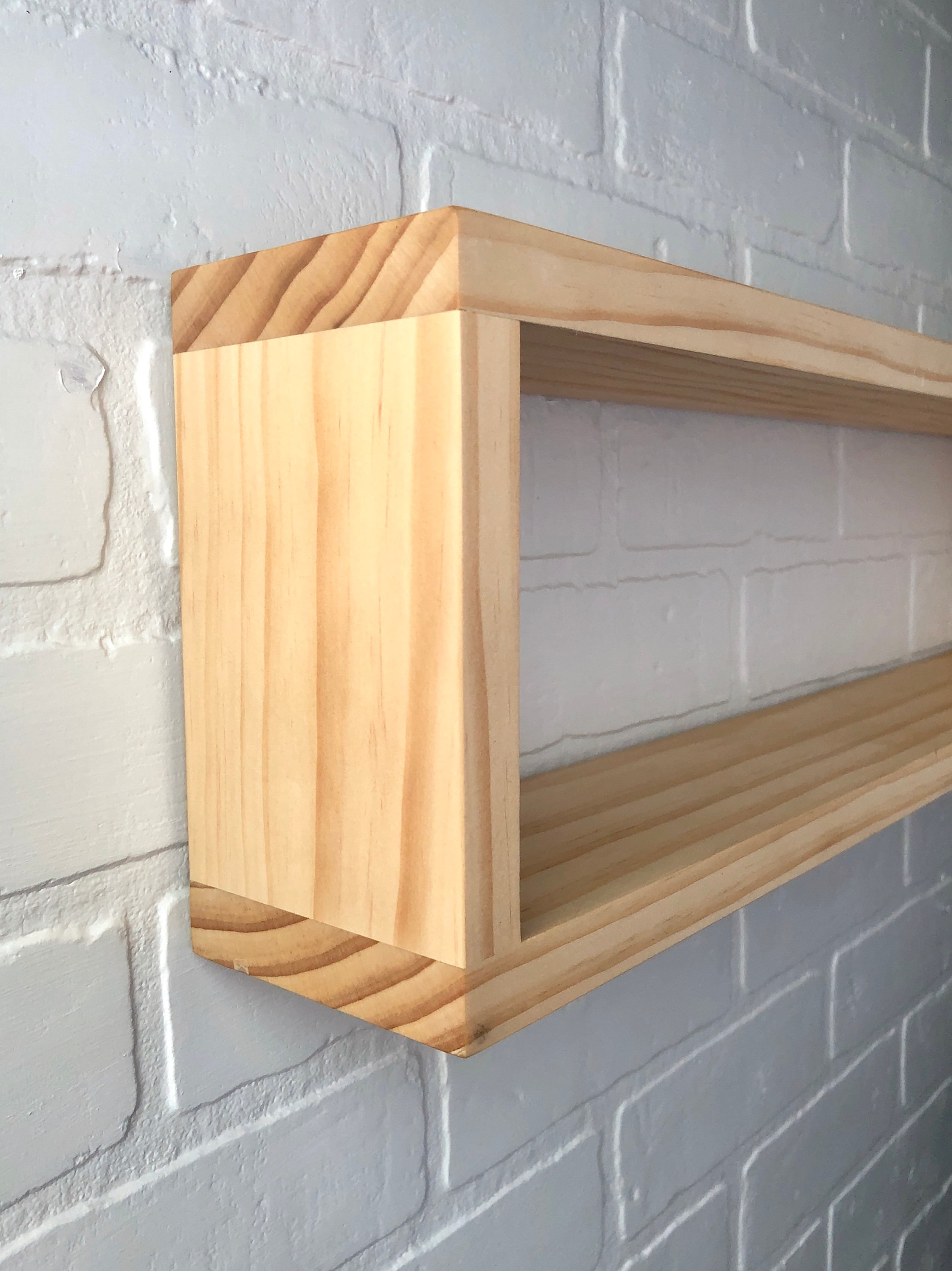 Floating Wood Box Shelf Bathroom Shelf Organizer Wall Decor Storage ...