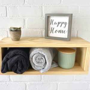 Deep Floating Wood Box Shelf, Coffee Shelf, Bathroom Shelf, Wall Decor ...