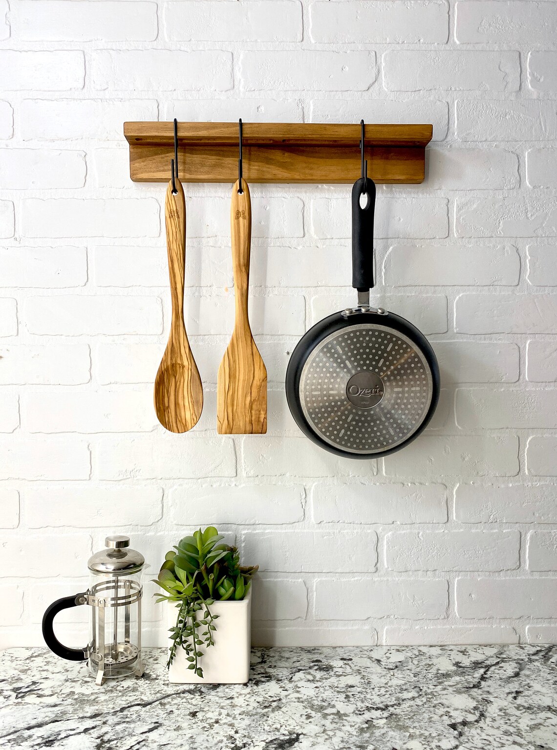 Kitchen Utensil Hanger Pots and Pans Wall Hanger Wooden - Etsy