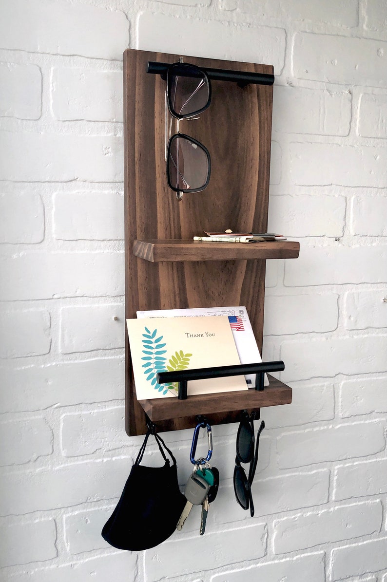 Tall Entryway Wall Organizer Hook Rack Wood Shelf Decor - Etsy