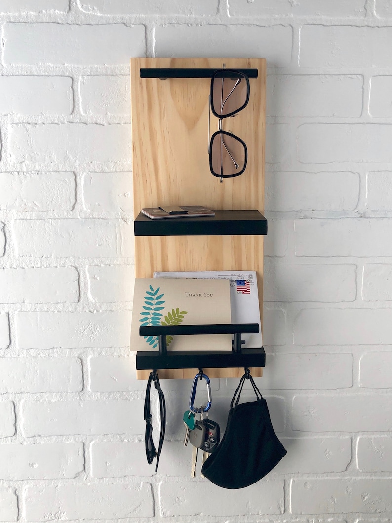 Tall Entryway Wall Organizer Hook Rack Wood Shelf Decor - Etsy