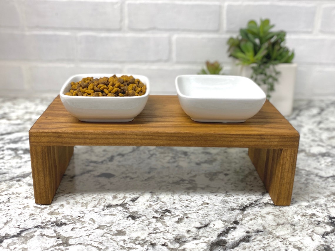 Farmhouse Cat Food Tray Elevated Feeding Station | Etsy