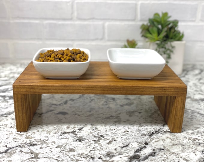 Farmhouse Cat Food Tray | Elevated Feeding Station - Etsy