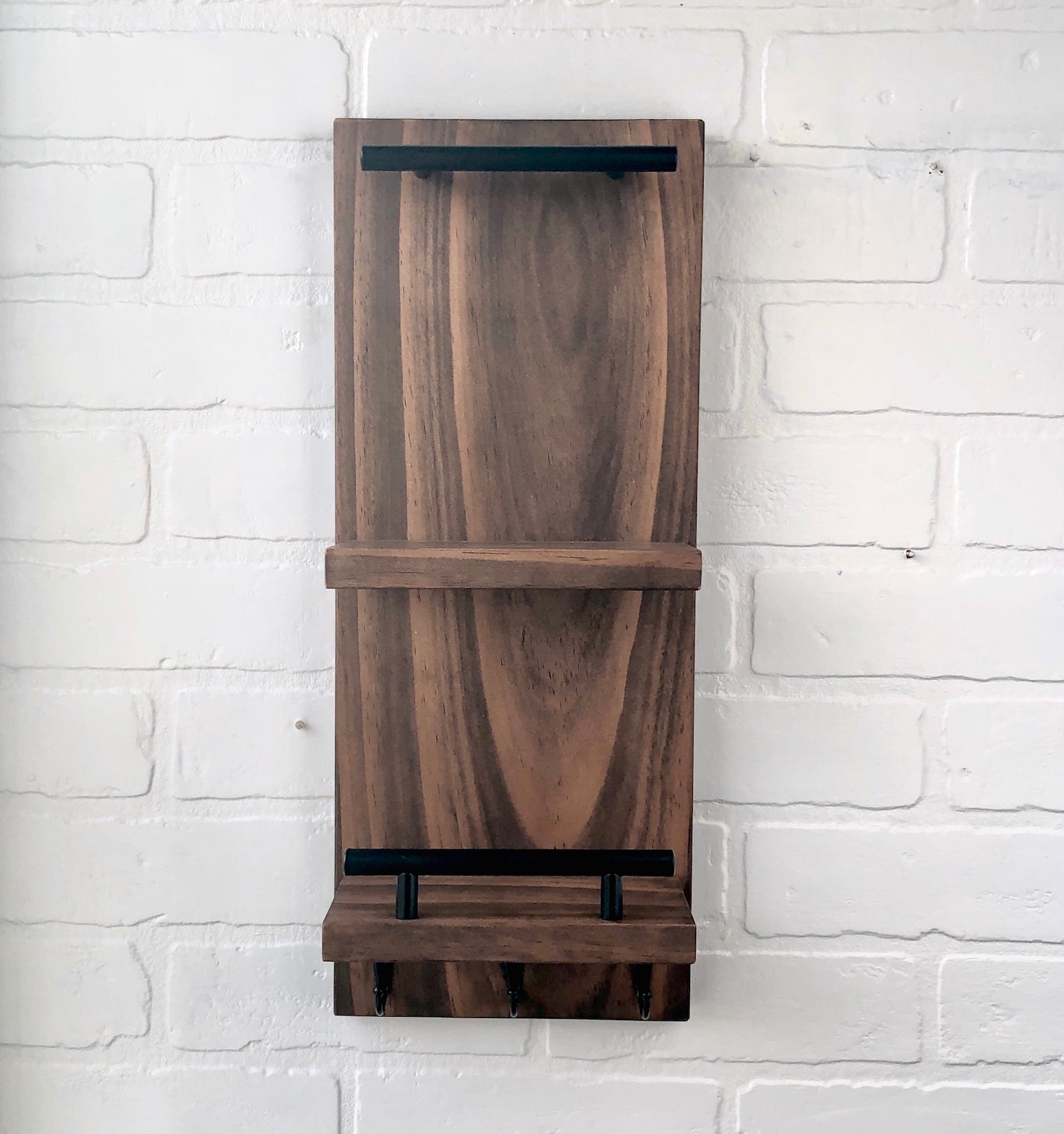 Tall Entryway Wall Organizer Hook Rack Wood Shelf Decor - Etsy