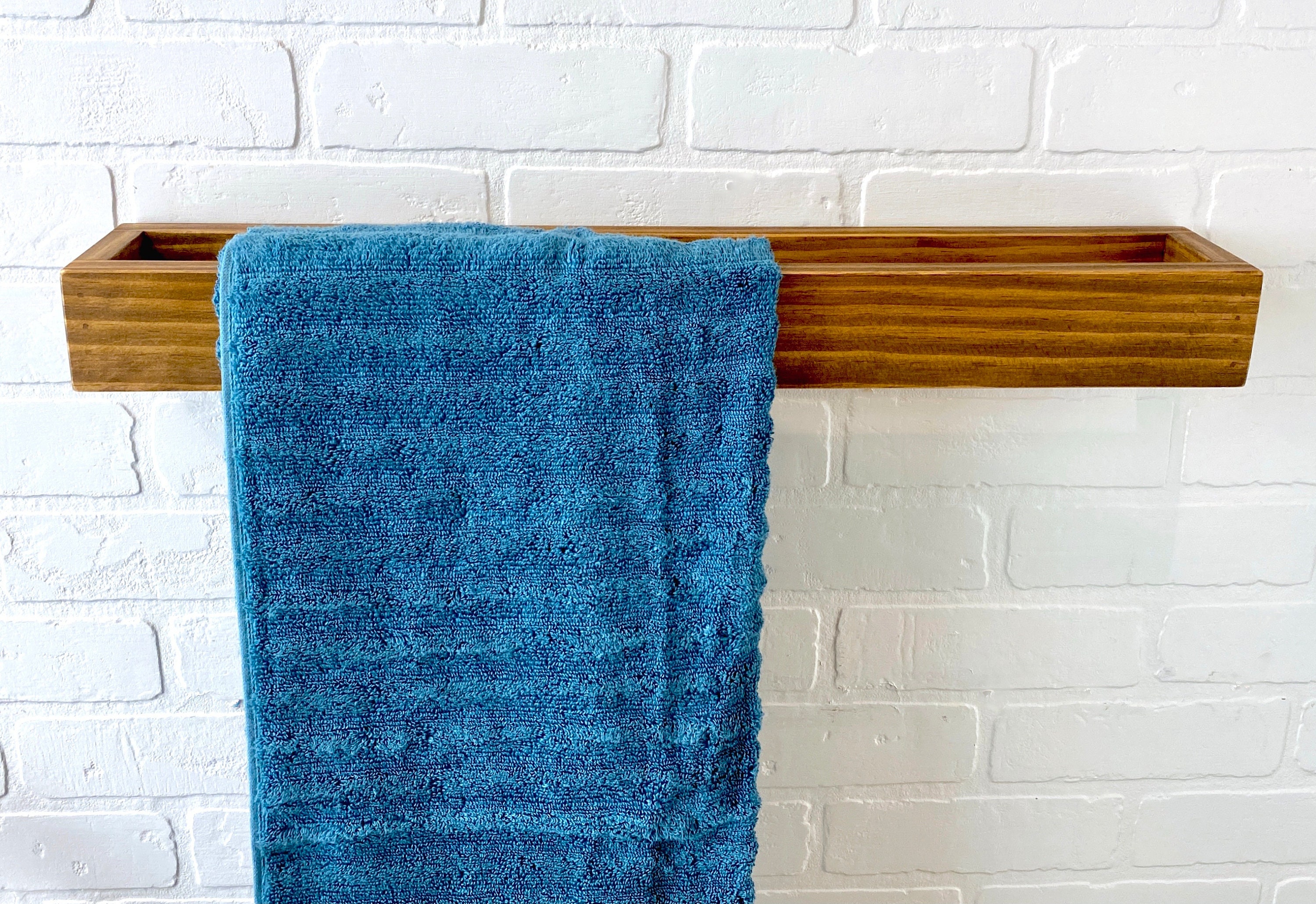 Farmhouse Wooden Towel Rod Hand Towel Bar Rack | Etsy