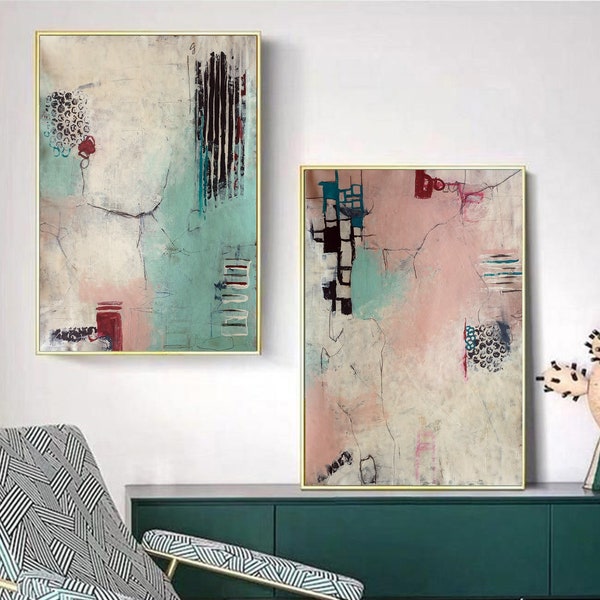 Diptych Painting - Etsy UK