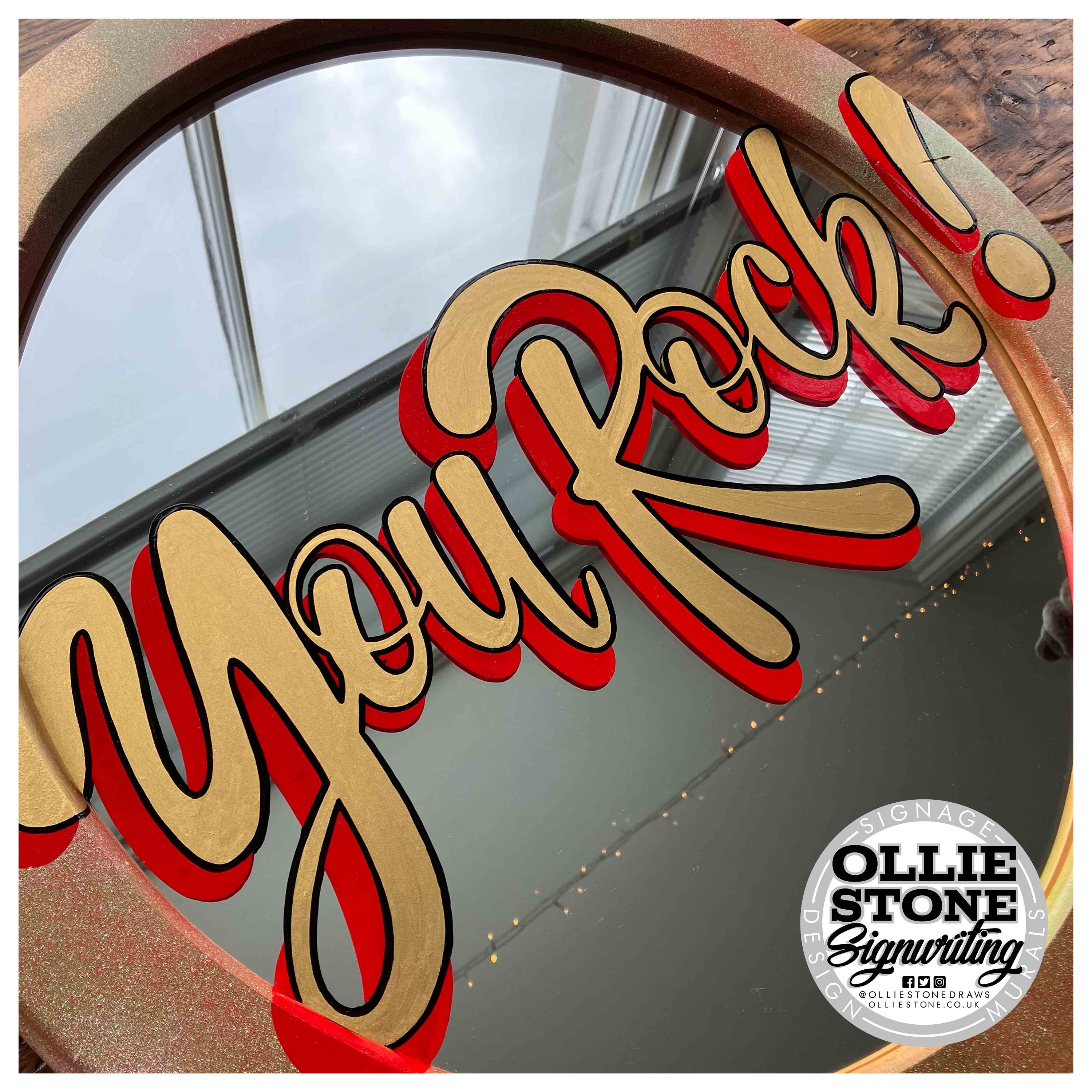 You Rock Hand-painted Mirror Sign Writing Spraypaint - Etsy UK