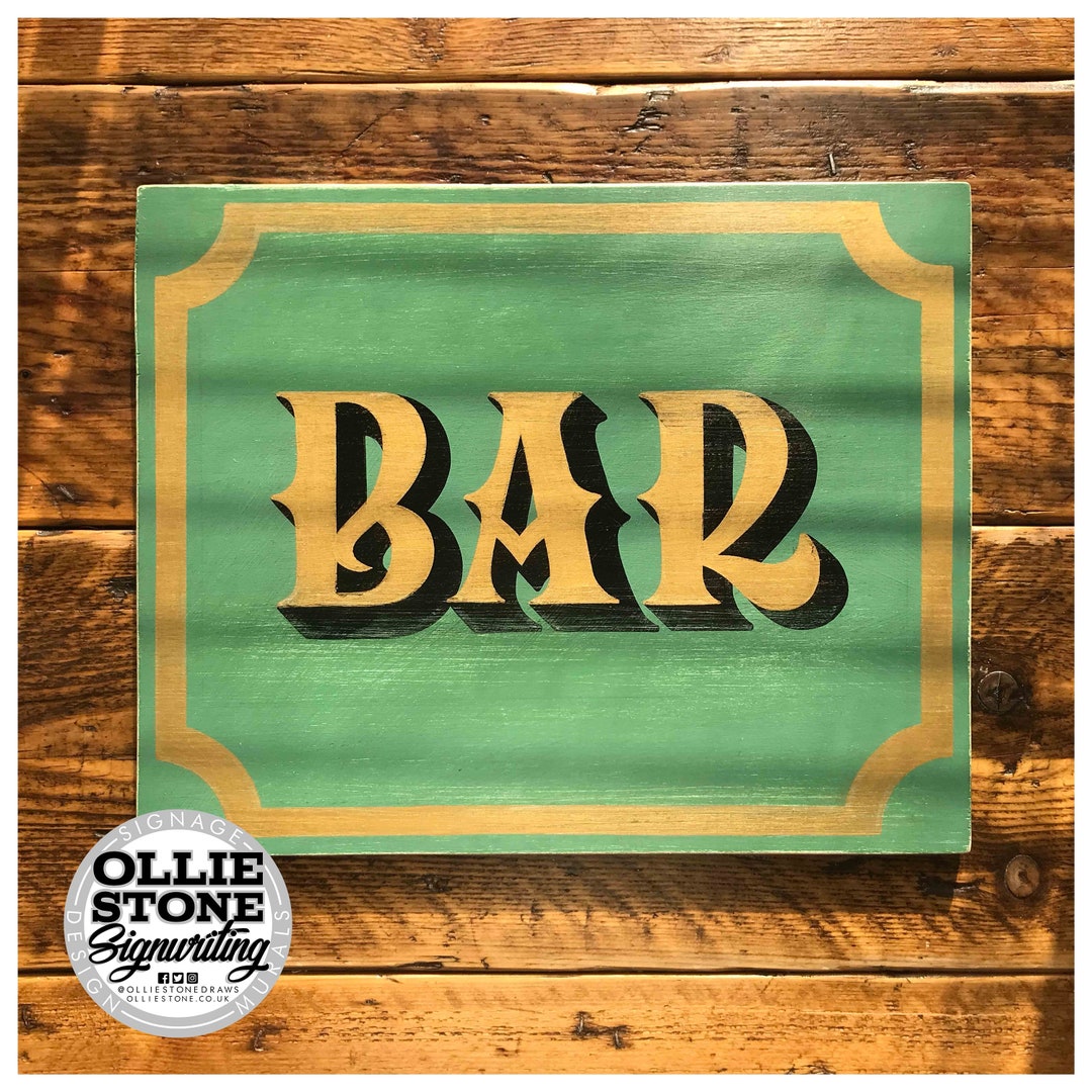 Bar Hand-painted Bar Sign Signage Custom Artwork - Etsy UK