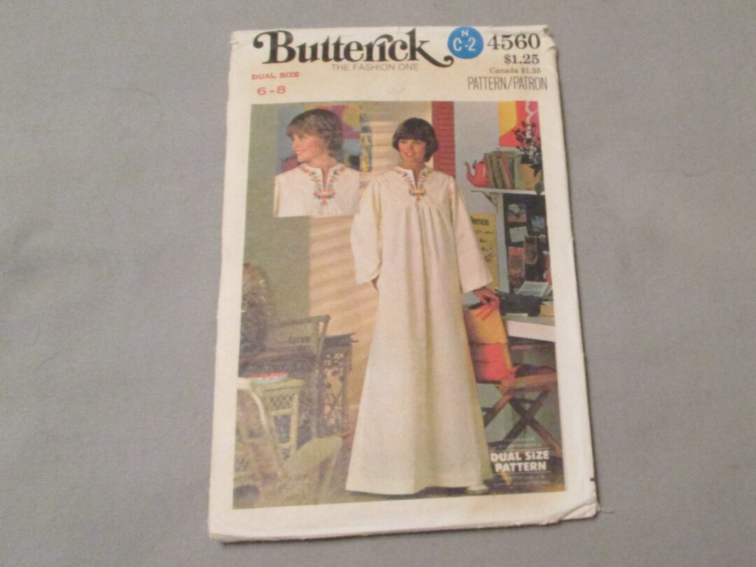 Butterick 4560 Caftan Pattern Dual Size 6-8 With Transfer - Etsy