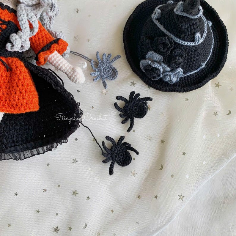 Halloween Crochet Pattern: Twinkle Hex Witch Amigurumi Doll (PDF ...